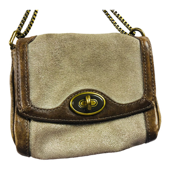 Fossil | Bags | Fossil Mini Crossbody Bag Chain Strap Twist Lock ...